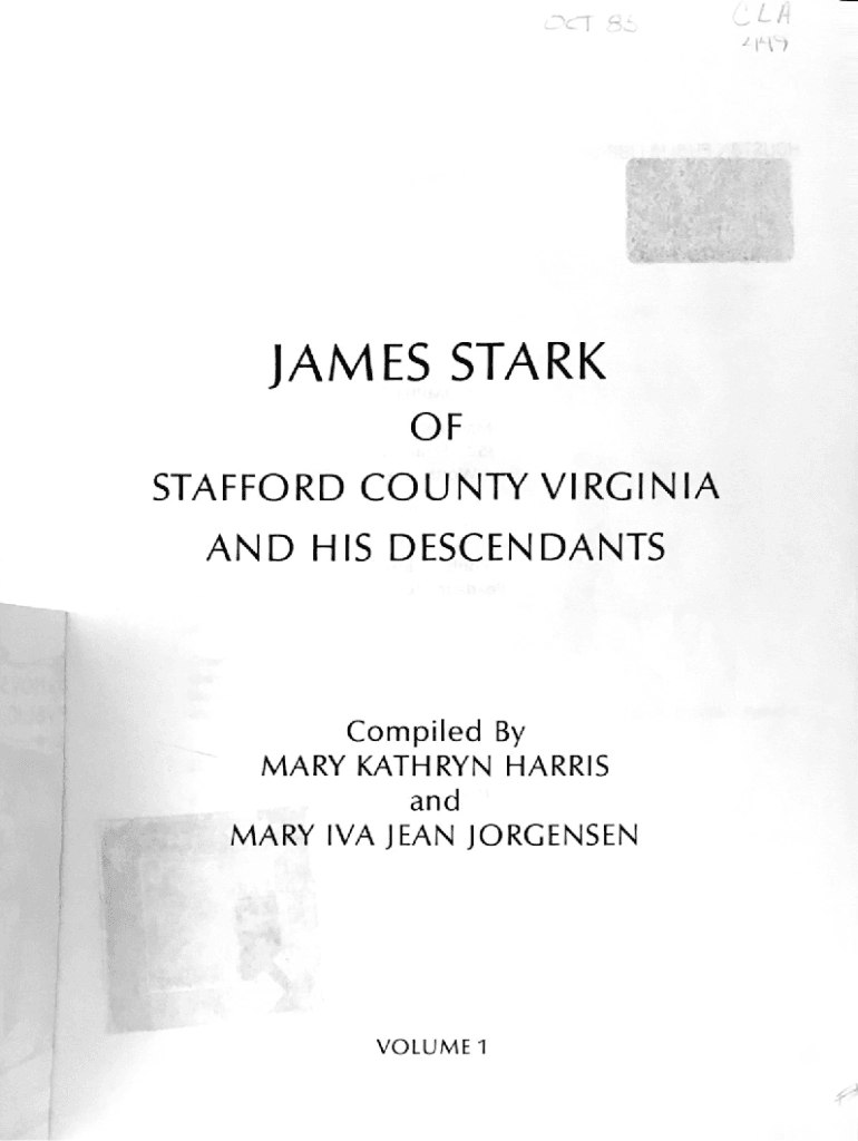 Fillable Online James Stark of Stafford County, Virginia and his ...