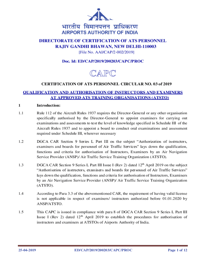 Fillable Online aim-india.aai.aerositesdefaultDIRECTORATE OF ...
