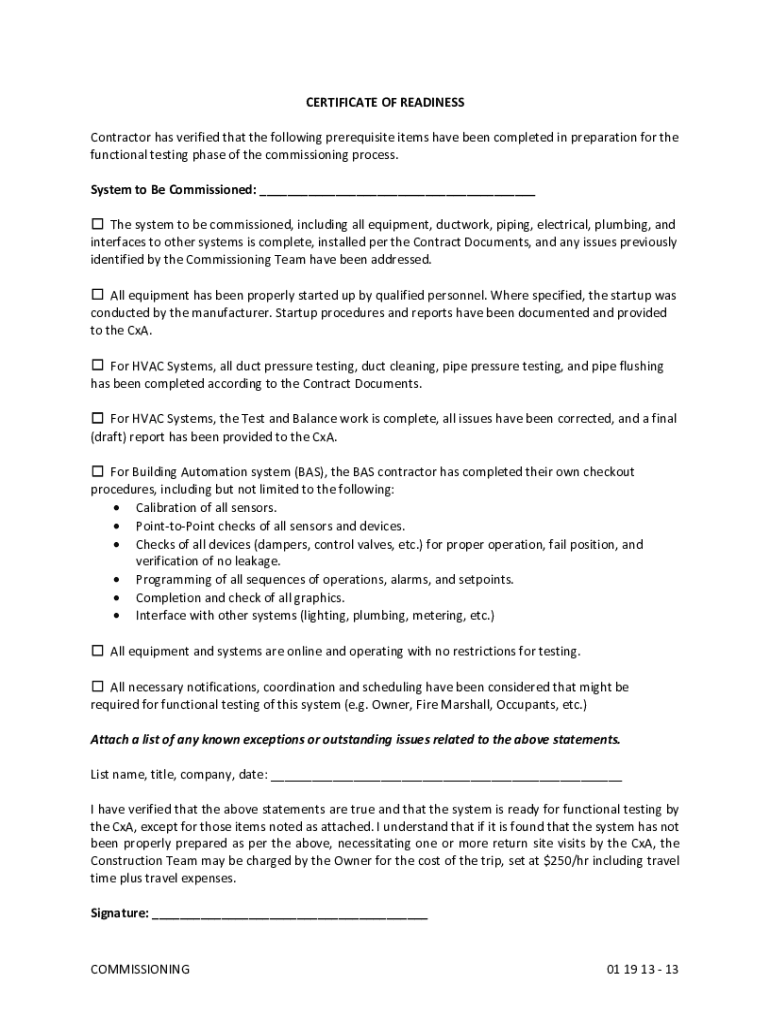 Fillable Online Certificate of Readiness-Corrected 08-17-20.docx Fax ...