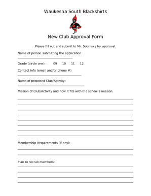 New Club Approval Doc Template | pdfFiller