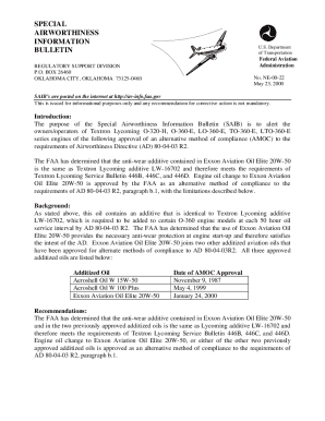Fillable Online rgl faa SPECIAL AIRWORTHINESS INFORMATION BULLETIN U.S ...