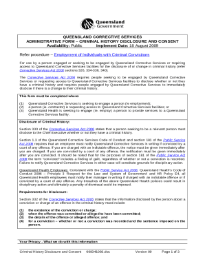 Administrative - Criminal History Disclosure and Consent - Version 09 ...