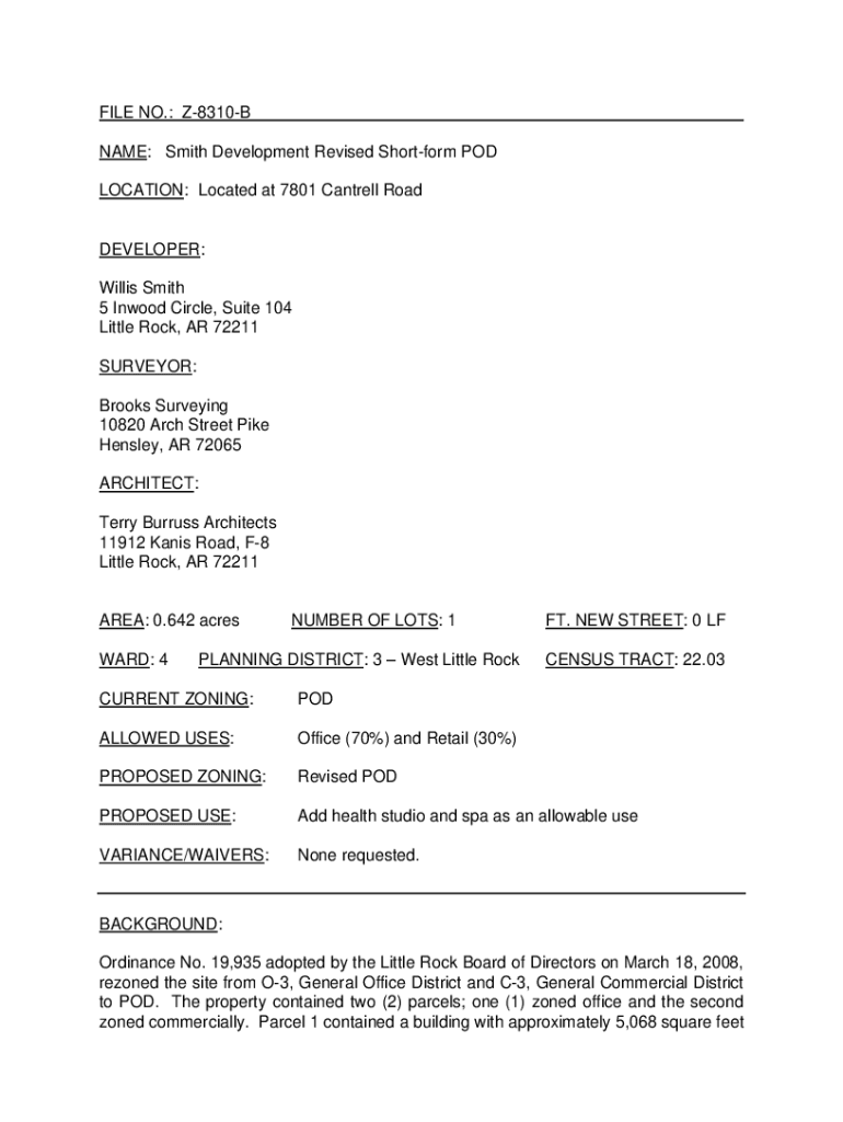 Fillable Online FILE NO.: Z-8310-B NAME: Smith Development Revised ...