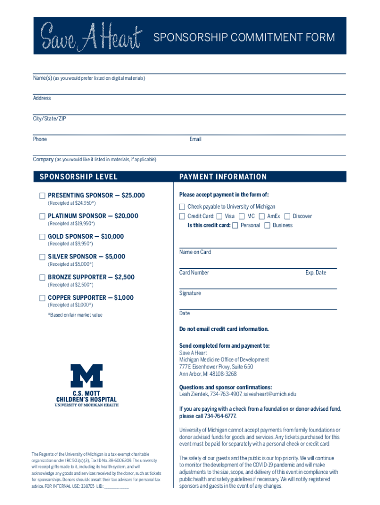 Fillable Online 9 Sponsorship Form Templates and Samples ...