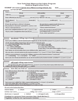 Fillable Online New York State Motorcyclist Safety Program Student ...