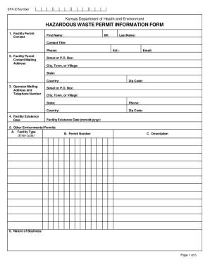 Fillable Online HAZARDOUS WASTE PERMIT INFORMATION FORM Fax Email Print ...