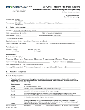 Fillable Online WPLMN Interim Progress Report - form Fax Email Print ...