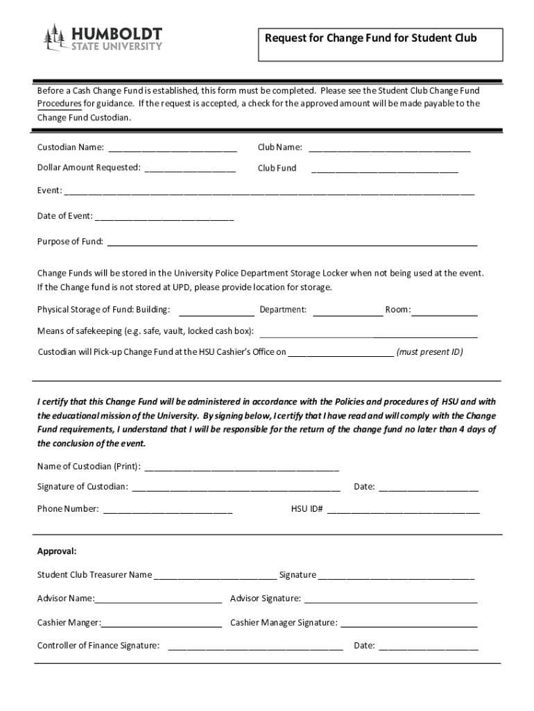 Fillable Online Petty Cash/Change Fund Request (PCCF)University of Colorado Fax Email Print ...