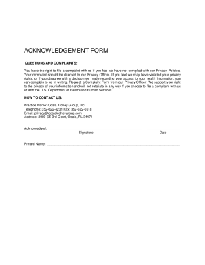 Fillable Online 10+ Complaint Acknowledgement Letters - Free Templates ...