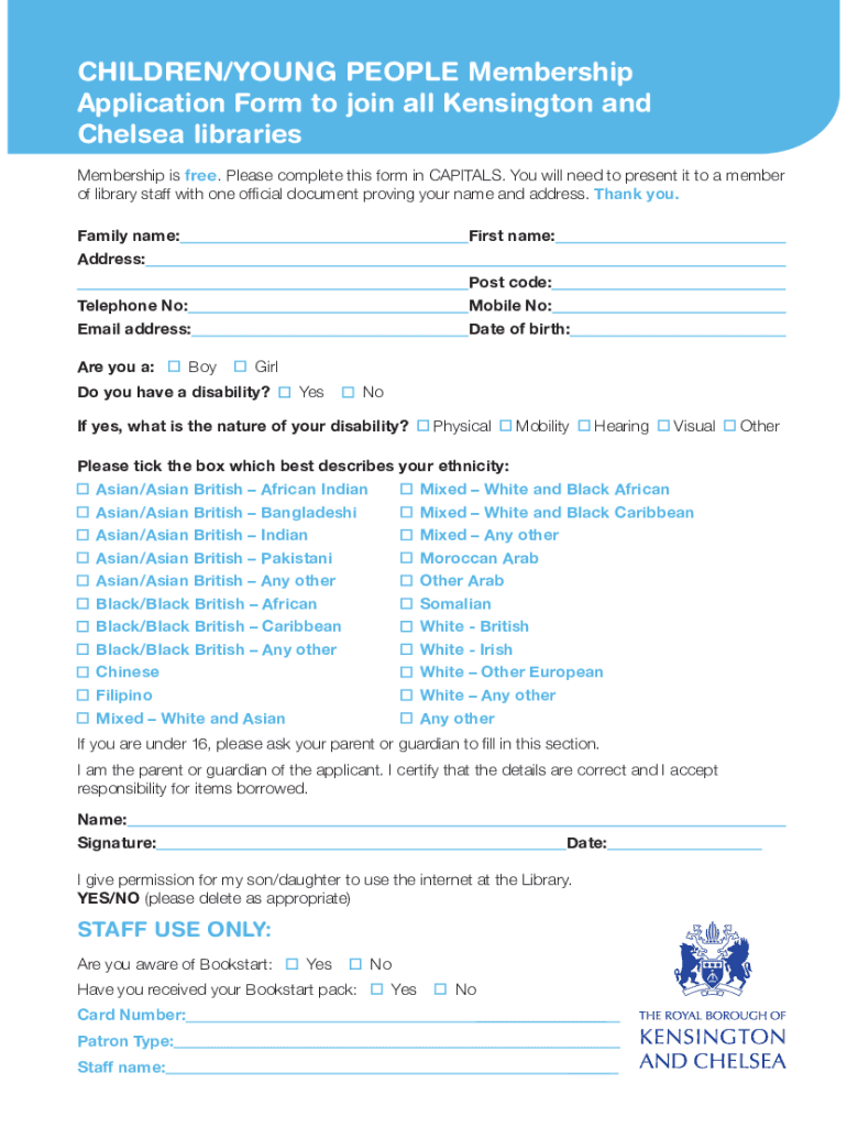 Fillable Online www.rbkc.gov.ukmediadocumentChildren/Young PeoPle ...