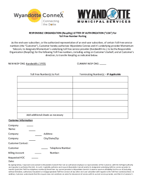 Fillable Online www.teammidwest.comMEC-Toll-Free-LOA-112818RESPONSIBLE ...