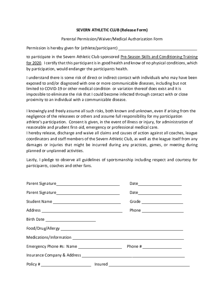 Fillable Online A Guide to Sports Waiver Forms (With TemplatesAdmiral ...