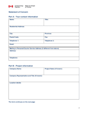 Fillable Online Statement of Concern. Statement of Concern Fax Email ...