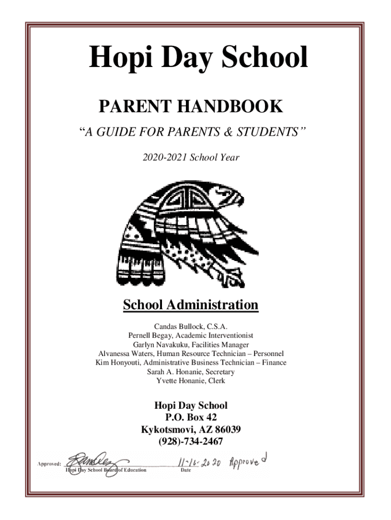 Fillable Online www.hjshs.orgappspagesParent/Student Handbook - Hopi ...