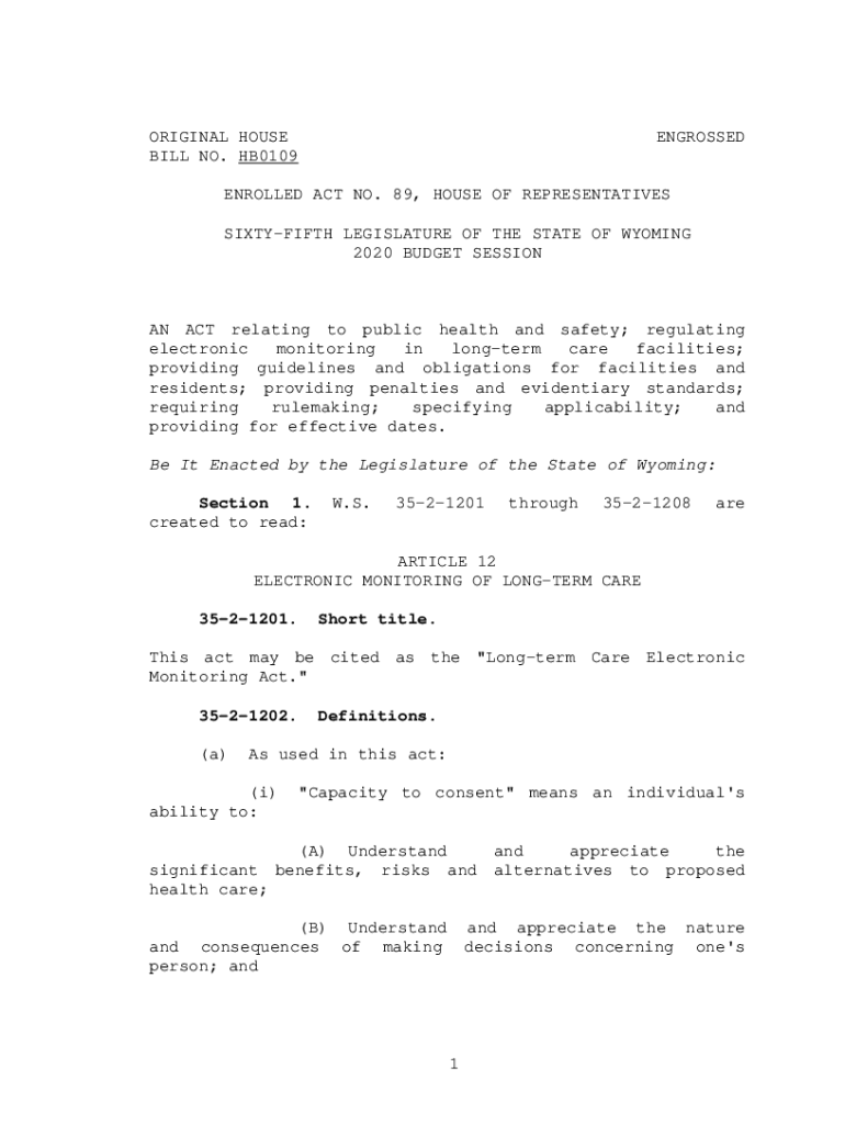 Fillable Online legiscan.comWYtextORIGINAL HOUSE ENGROSSED BILL NO ...