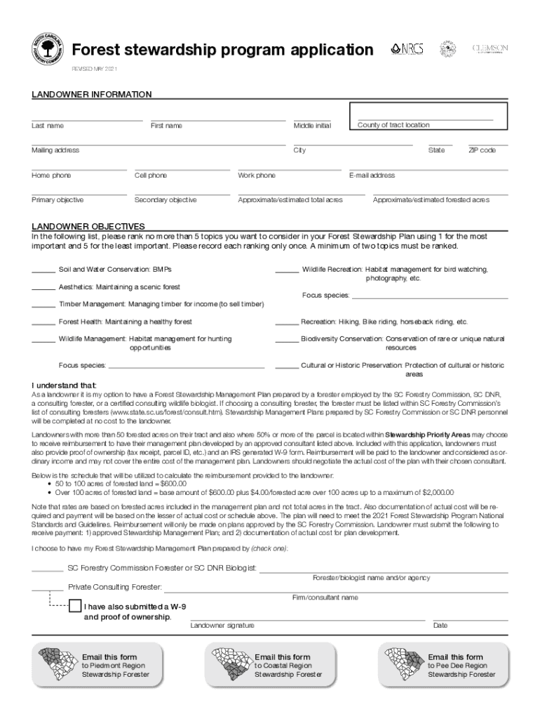 Fillable Online www.fdacs.govForest-Stewardship-ProgramForest ...