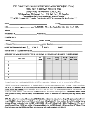 Fillable Online licking osu 2022 OHIO STATE FAIR REPRESENTATIVE ...