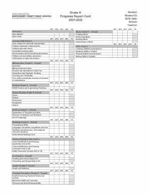 Fillable Online www.montgomeryschoolsmd.orgreport-cardsElementary ...