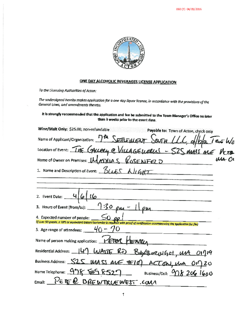 Fillable Online fill.ioONE-DAY-ALCOHOLIC-BEVERAGES-LICENSEFill - Free fillable ONE DAY ALCOHOLIC ...