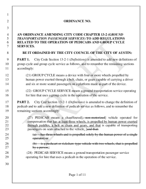 Fillable Online www.austintexas.govedimsdocument1 2 ORDINANCE NO. 3 4 AN ORDINANCE AMENDING CITY ...