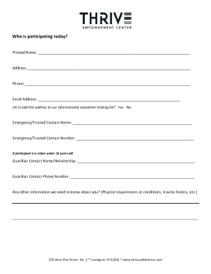Fillable Online www.thriveyogafit.com thrive-forms main-waiverThrive ...