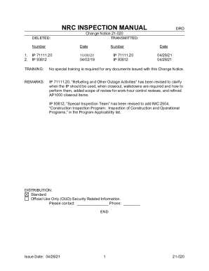 Fillable Online Inspection Manual Change Notice 21-020 Fax Email Print ...