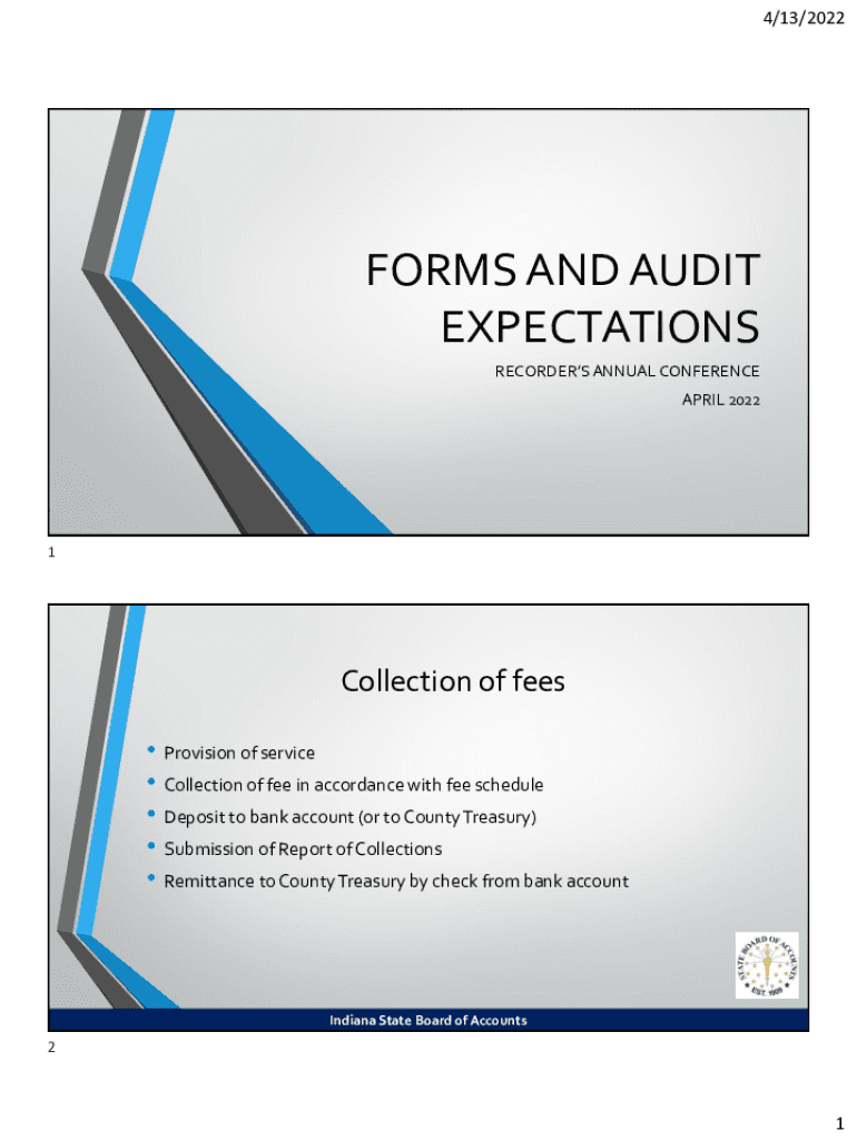 Fillable Online FORMS AND AUDIT EXPECTATIONS Fax Email Print - pdfFiller
