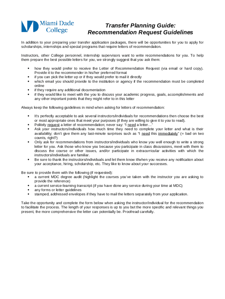 docest.comrecommendation-request-guidelinesRecommendation Request Guidelines - Docest Doc ...