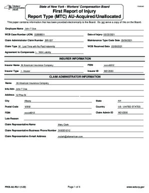 Fillable Online State of New York Workers' Compensation Board - a New ...