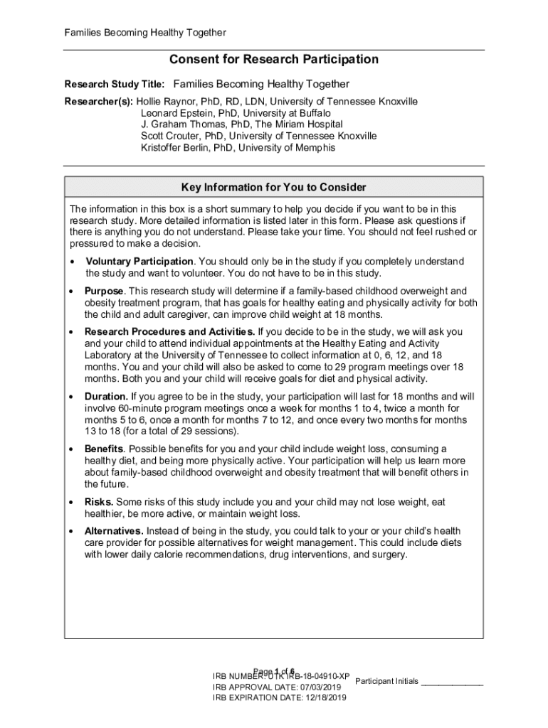 Fillable Online clinicaltrials.gov 39 NCT04052139RESEARCH CONSENT FORM - clinicaltrials.gov Fax ...