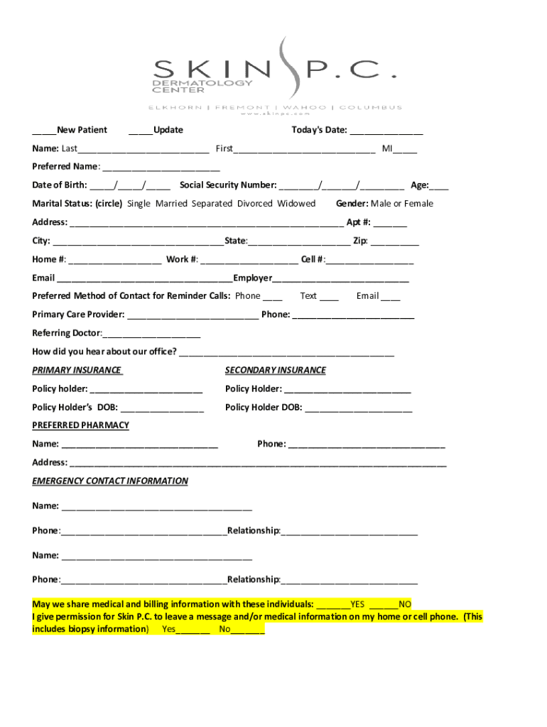 Fillable Online premiermedicalcenterpr.comendocsPATIENT REGISTRATION INFORMATION Patient Name ...