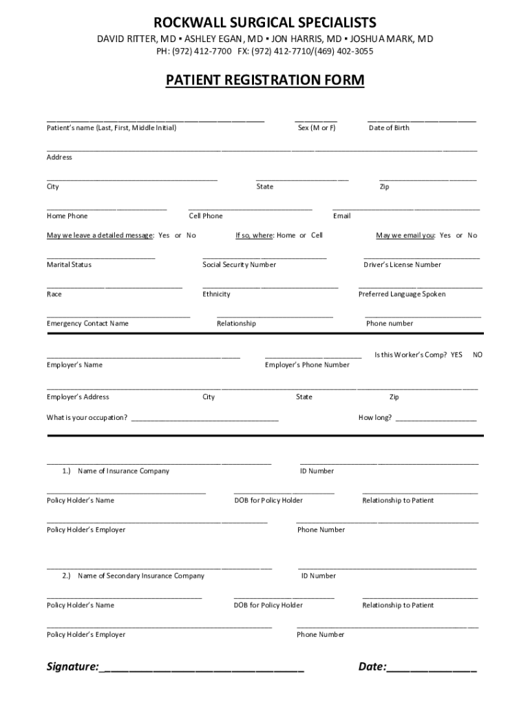 Fillable Online sa1s3.patientpop.com assets docsROCKWALL SURGICAL ...