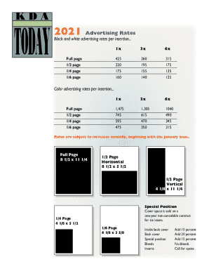 Fillable Online Advertising Rate Sheet - txana.org Fax Email Print ...