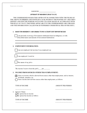 Fillable Online www.affidavitform.netaffidavit-of-indigencyAffidavit Of ...