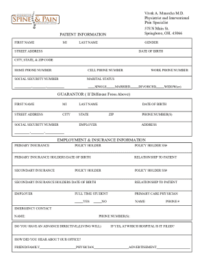 Fillable Online patient registration form Fax Email Print - pdfFiller
