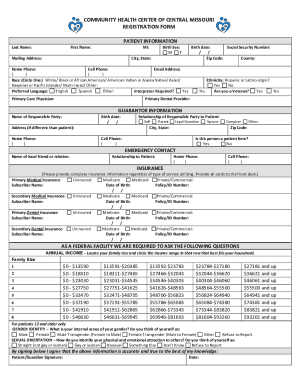 Fillable Online COMMUNITY HEALTH CENTER OF CENTRAL MISSOURI ...