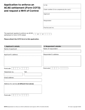 Fillable Online N471A - Application to enforce an ACAS settlement (Form ...