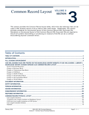 Fillable Online Common Record Layout VOLUME II SECTION 3 · PDF file ...