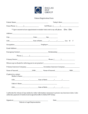 Fillable Online Fillable Online Patient Registration Form / / Todays Date ... Fax Email Print ...