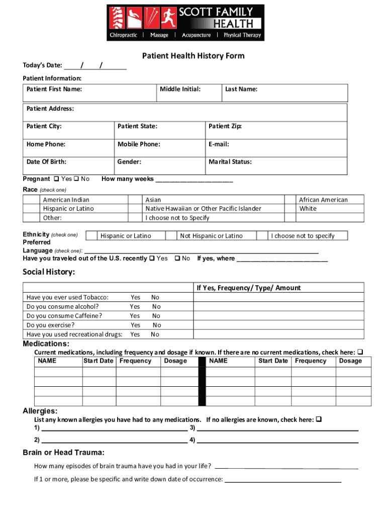 Fillable Online www.bfchiro.com wp-content uploadsDate: New Patient ...