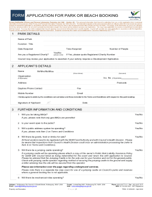 Fillable Online wollongong.nsw.gov.audataassetsFORM APPLICATION FOR ...