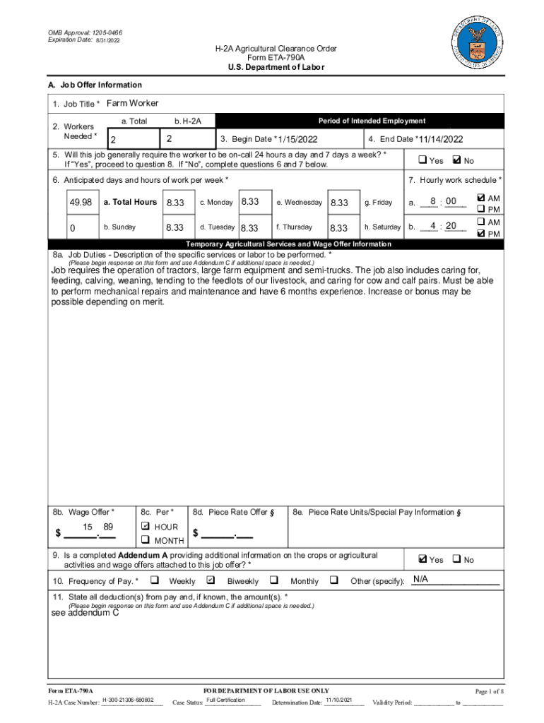 Fillable Online api.seasonaljobs.dol.gov job-order H-300-21306Form ETA ...
