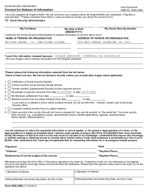 Fillable Online Social security administration form # omb# 0960 0007 ...