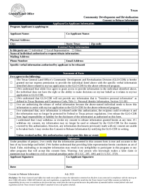 Texas GLO - Community Development & Revitalization Doc Template | pdfFiller