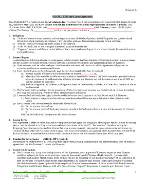 SAMPLE ETO Sub-License Agreement Doc TemplatepdfFiller Doc Template ...