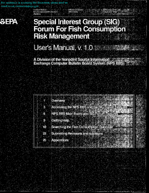 Fillable Online Special Interest Group (SIG) Forum for Fish Consumption ...