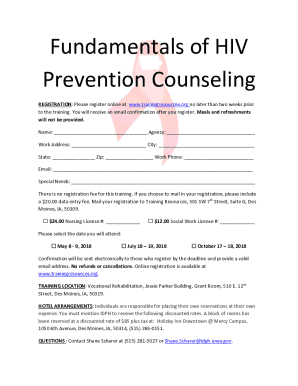 Fillable Online Fundamentals of HIV Prevention Counseling - Iowa Fax ...