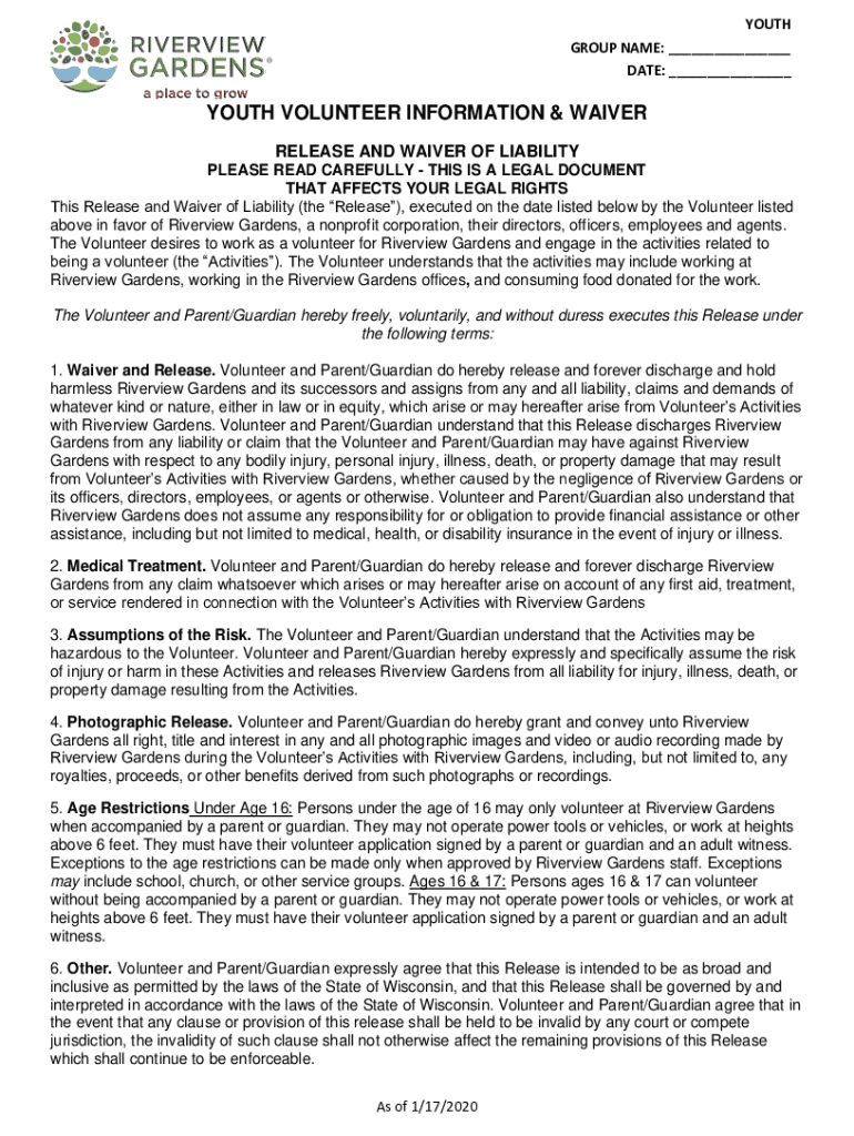 Fillable Online www.uslegalforms.comform-library450471-youthYouth Volunteer Consent Form - US ...