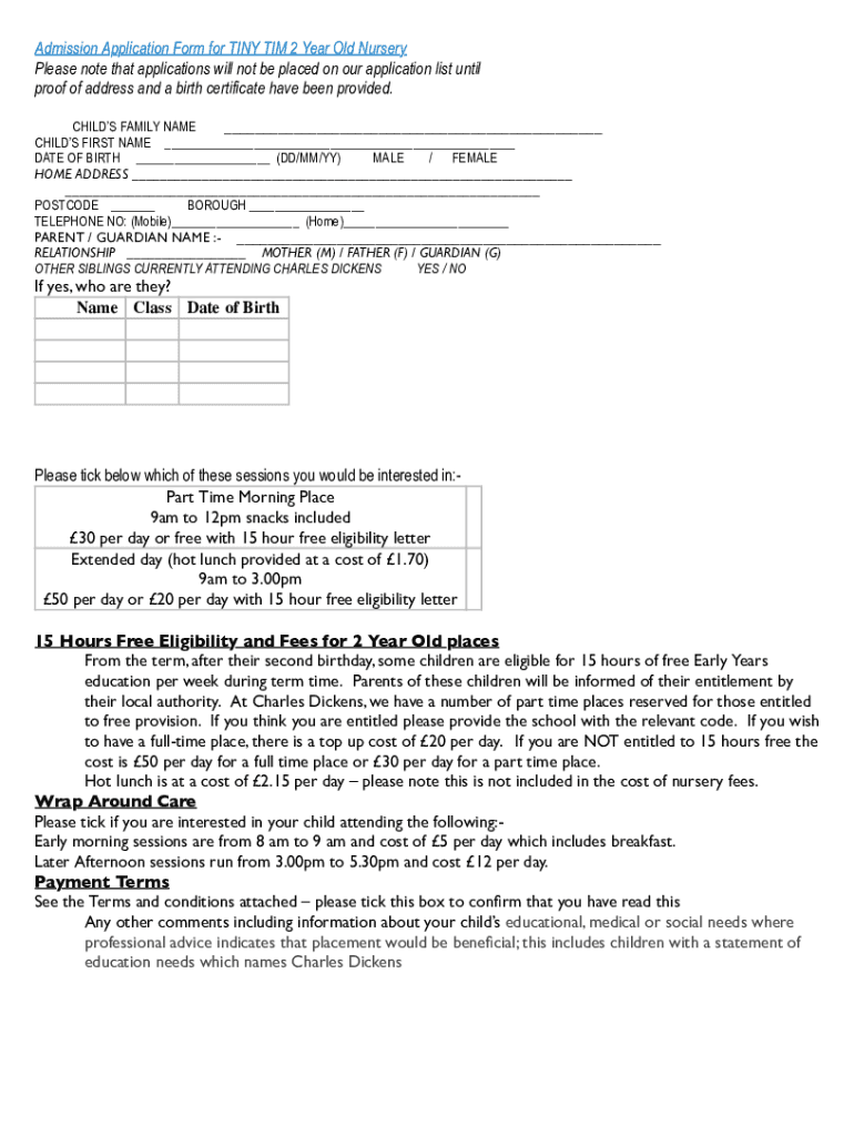 Fillable Online 9+ Daycare Application Form Templates - Free PDF, DOC ... Fillable Online 9+ Daycare Application Form Templates - Free PDF, DOC ...