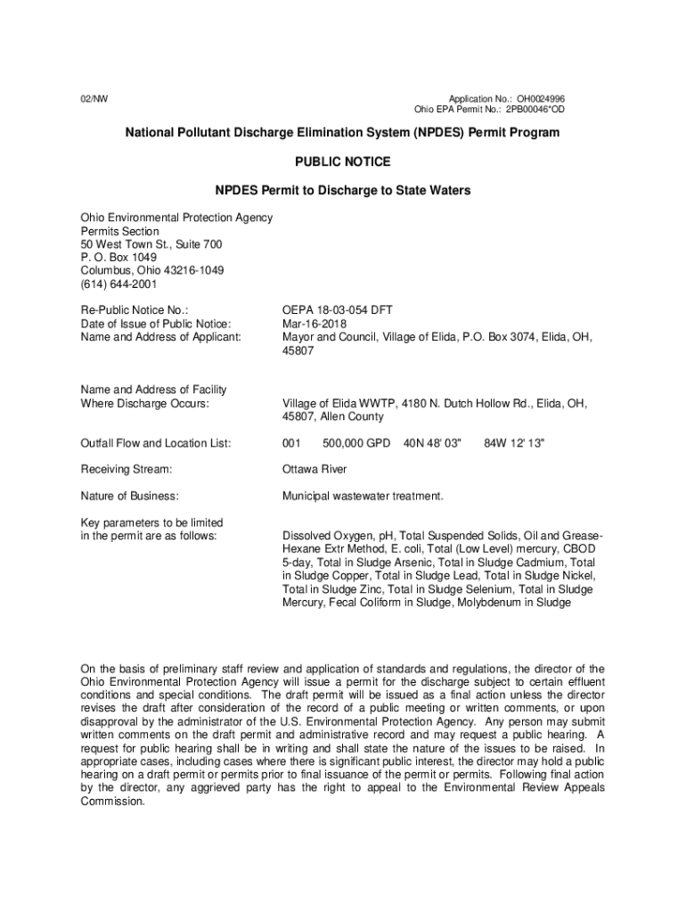 Fillable Online wwwapp epa ohio epa.ohio.govstaticPortalsOHIO ENVIRONMENTAL PROTECTION AGENCY ...